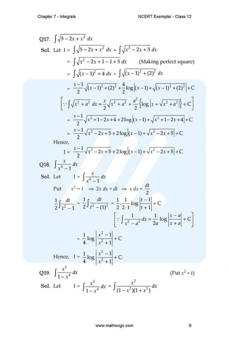 NCERT Exemplar for Class 12 Maths Chapter 7 – MathonGo