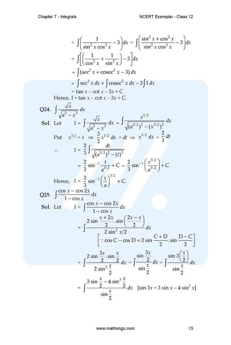 NCERT Exemplar for Class 12 Maths Chapter 7 – MathonGo