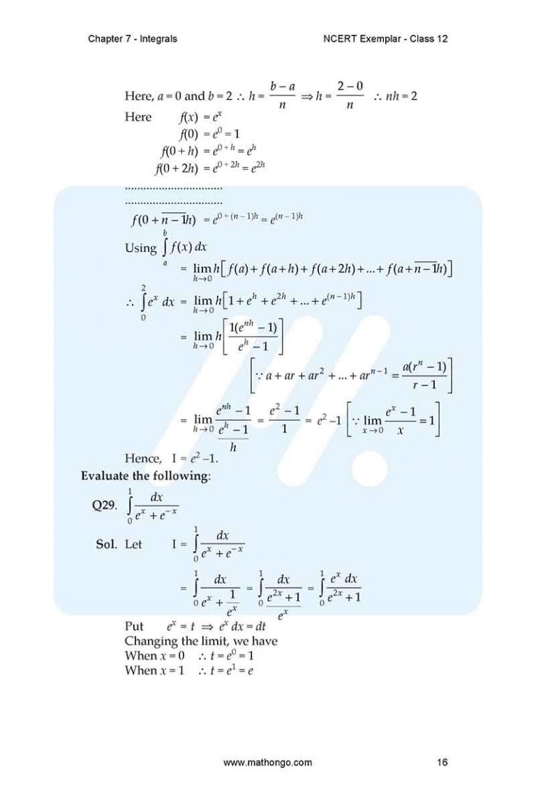NCERT Exemplar for Class 12 Maths Chapter 7 – MathonGo