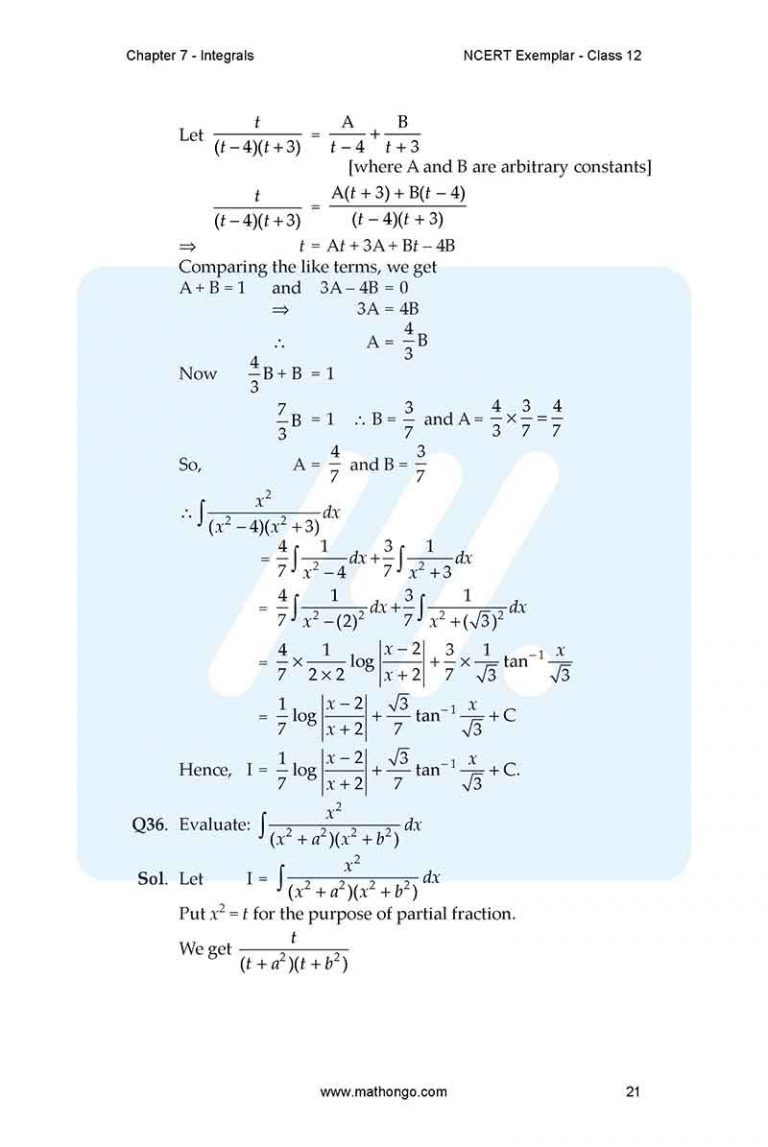 NCERT Exemplar for Class 12 Maths Chapter 7 – MathonGo