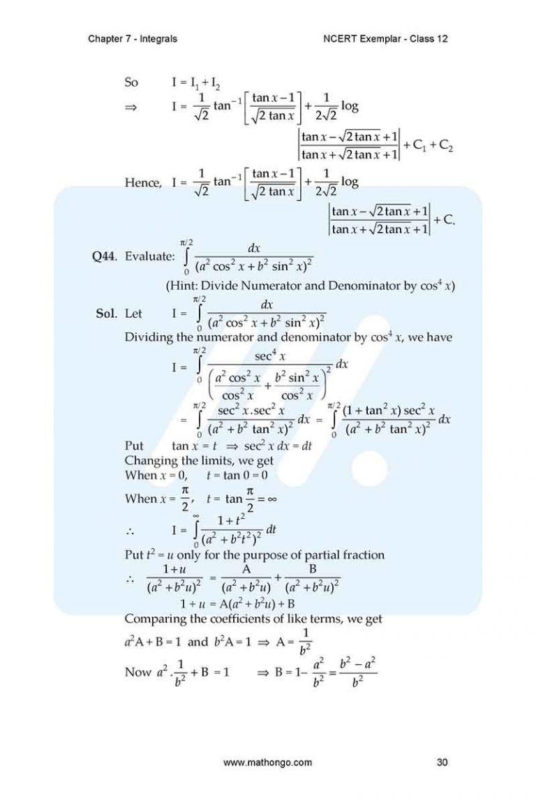 NCERT Exemplar for Class 12 Maths Chapter 7 – MathonGo