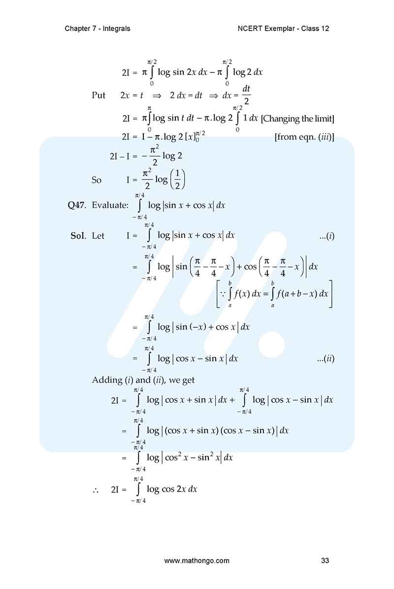 NCERT Exemplar for Class 12 Maths Chapter 7 – MathonGo