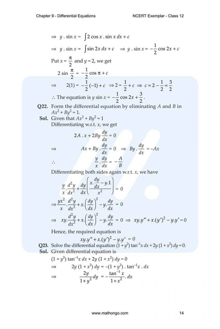 NCERT Exemplar for Class 12 Maths Chapter 9 – MathonGo