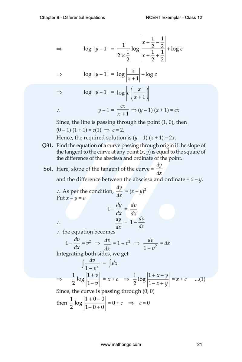 NCERT Exemplar for Class 12 Maths Chapter 9 – MathonGo