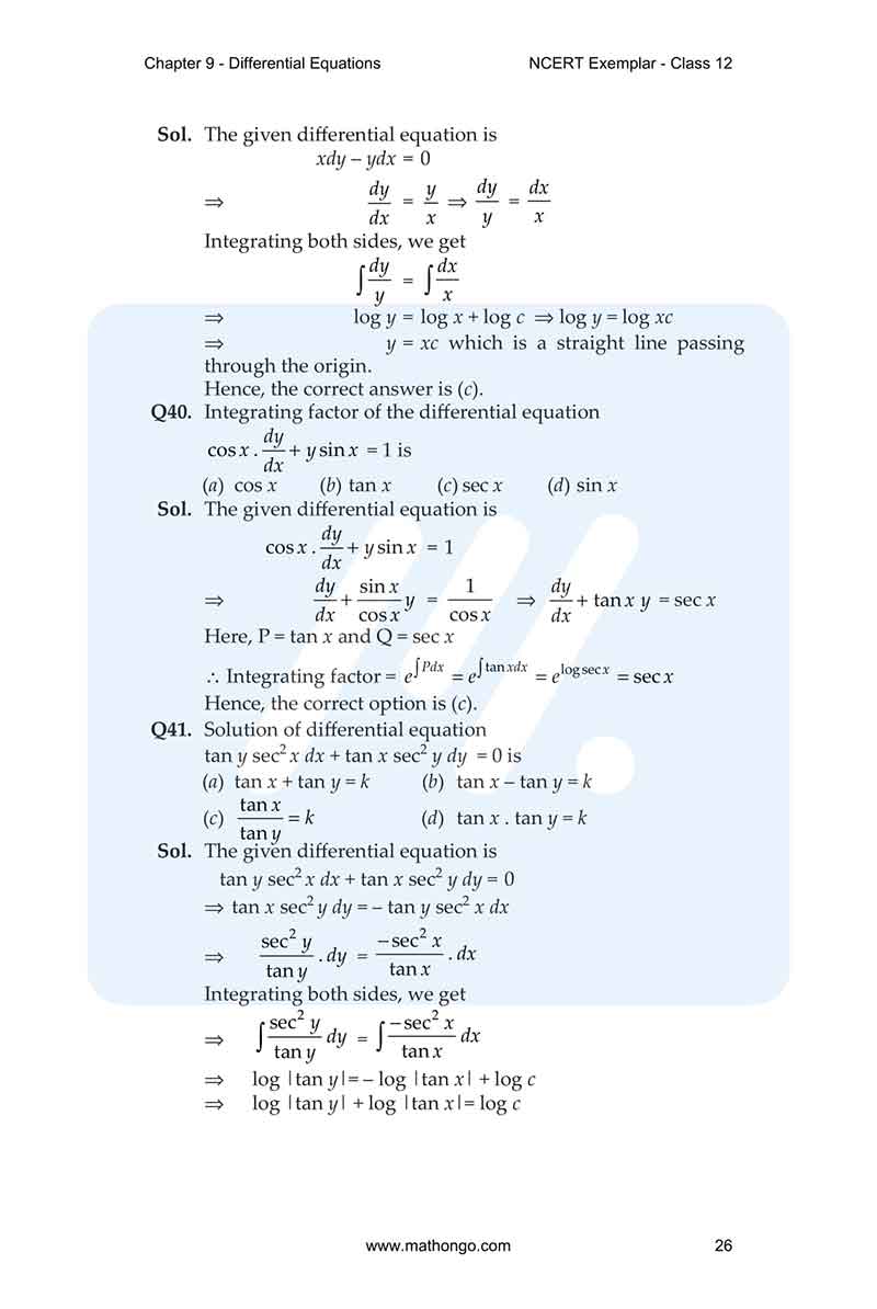 NCERT Exemplar for Class 12 Maths Chapter 9 – MathonGo