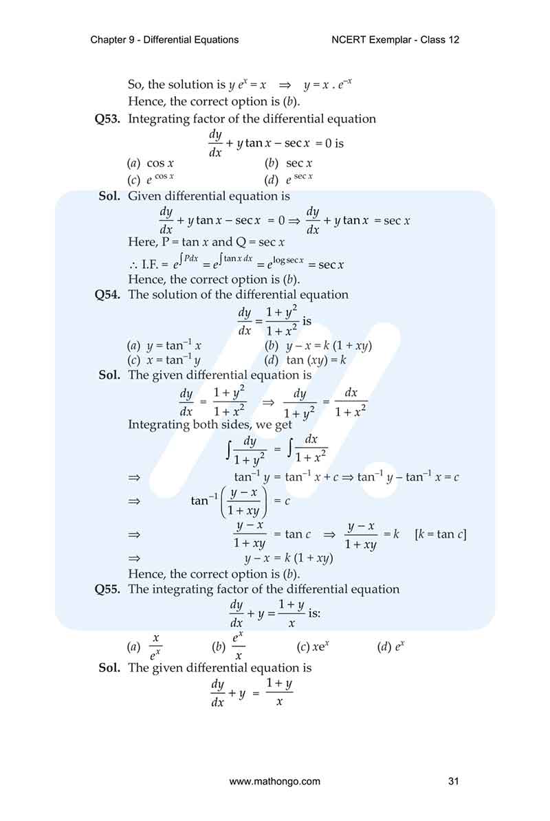 NCERT Exemplar for Class 12 Maths Chapter 9 – MathonGo
