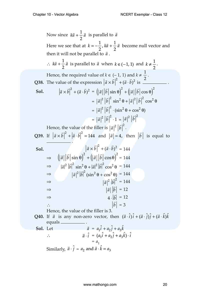 NCERT Exemplar for Class 12 Maths Chapter 10 – MathonGo