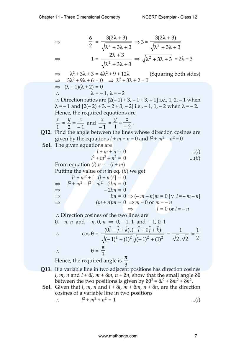 NCERT Exemplar for Class 12 Maths Chapter 11 – MathonGo