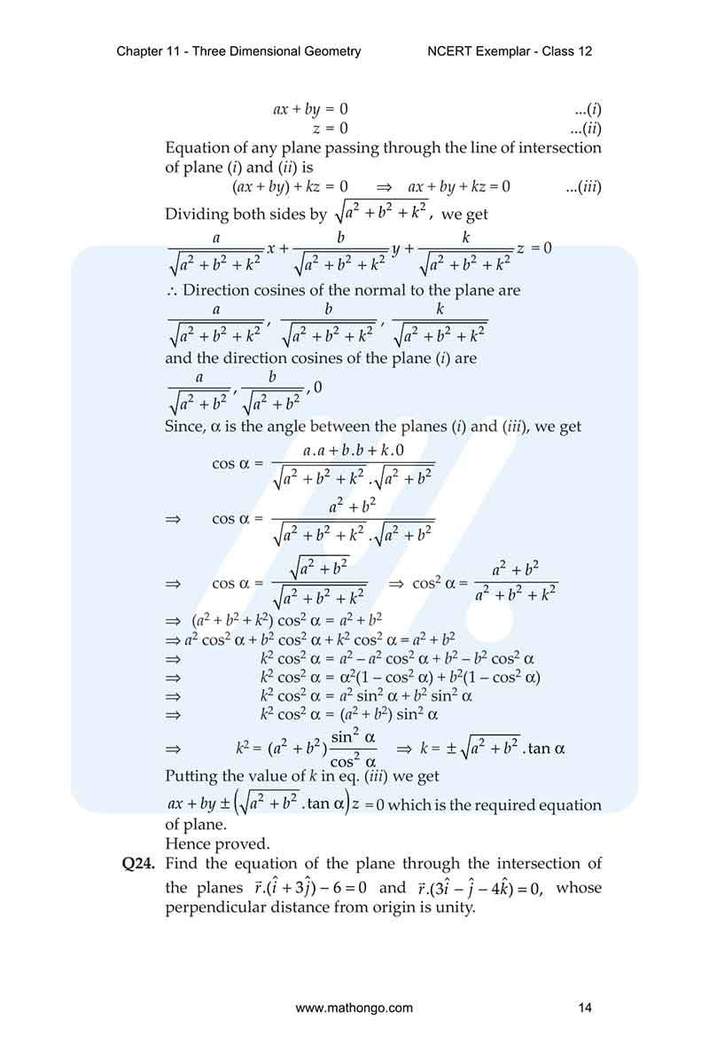 NCERT Exemplar for Class 12 Maths Chapter 11 – MathonGo