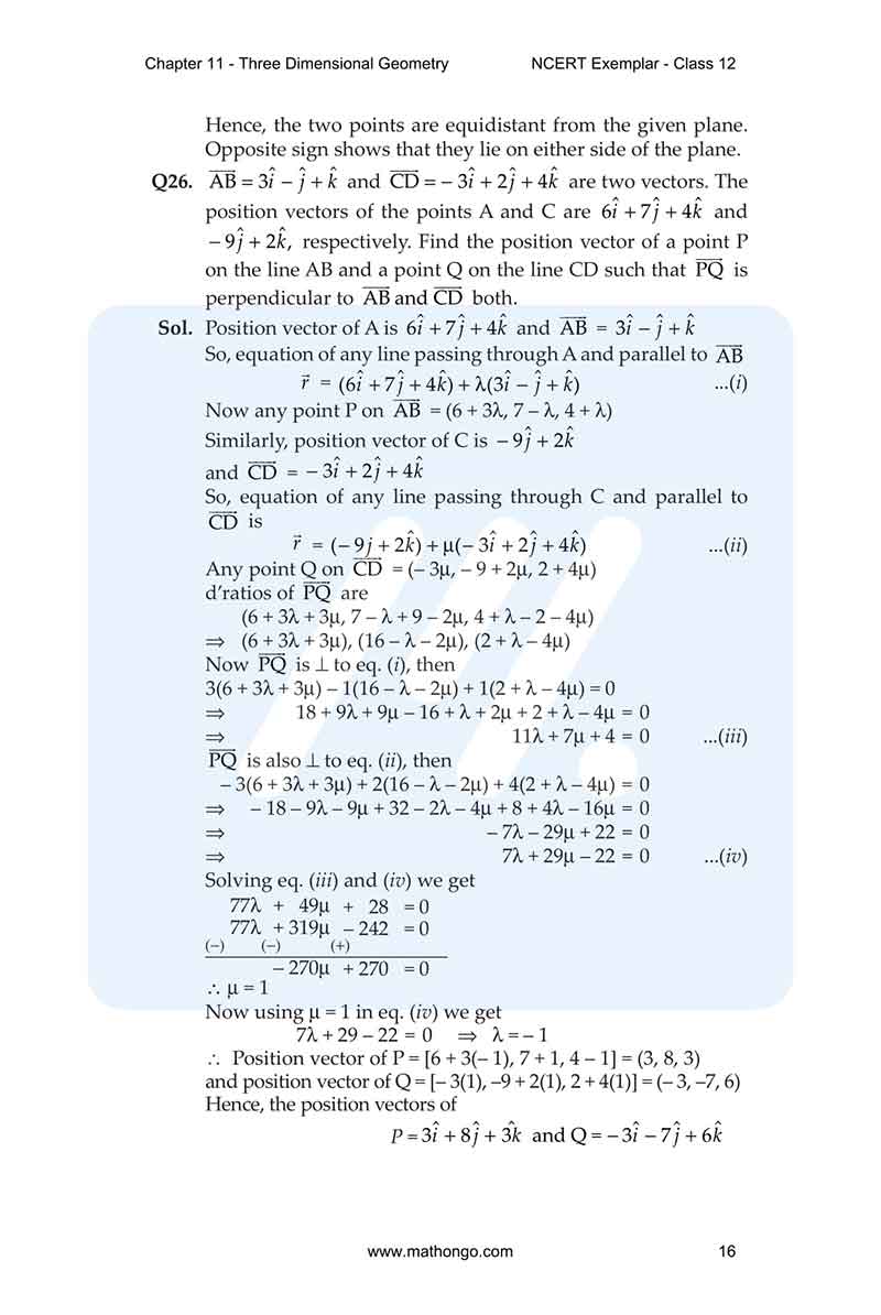 NCERT Exemplar for Class 12 Maths Chapter 11 – MathonGo