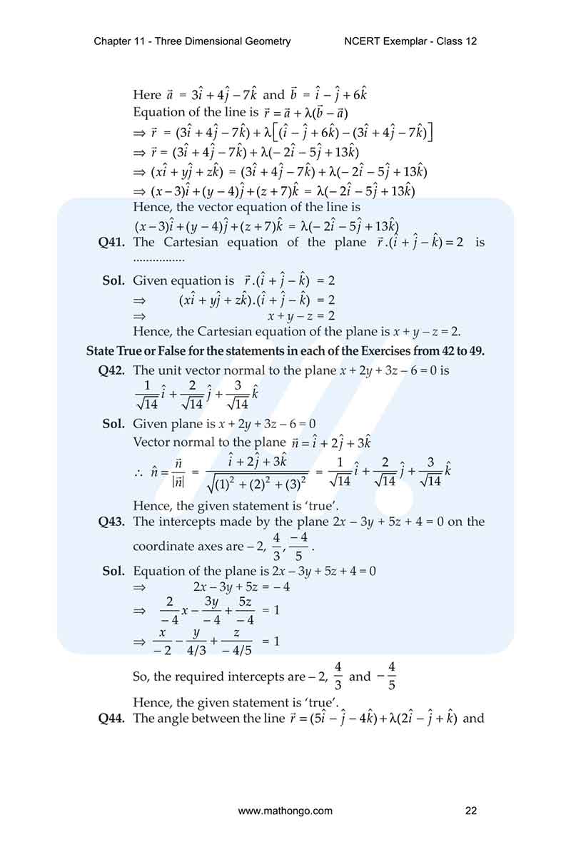 NCERT Exemplar for Class 12 Maths Chapter 11 – MathonGo