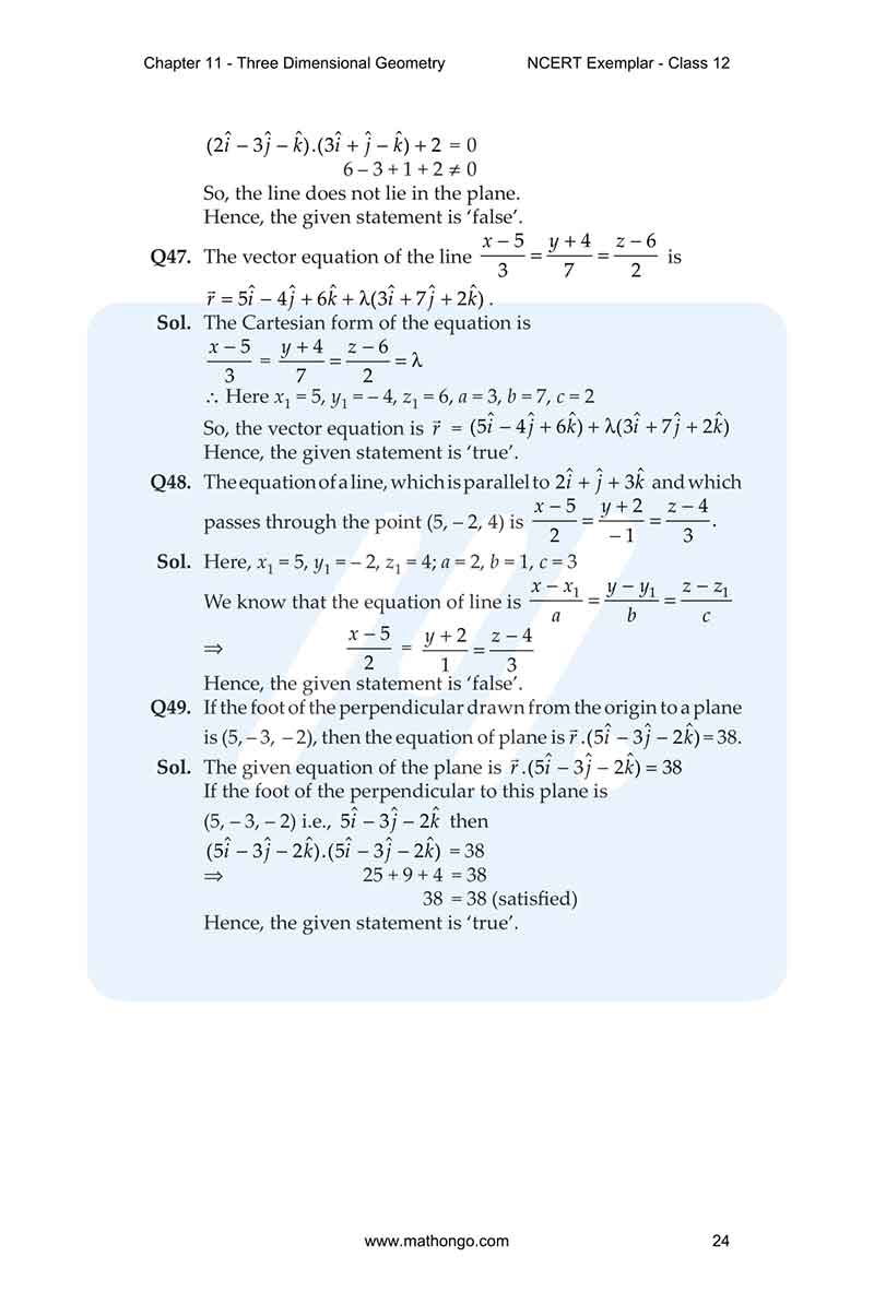 NCERT Exemplar for Class 12 Maths Chapter 11 – MathonGo