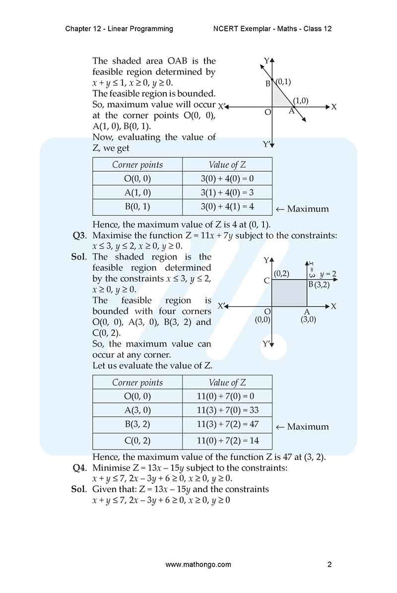 NCERT Exemplar for Class 12 Maths Chapter 12 – MathonGo