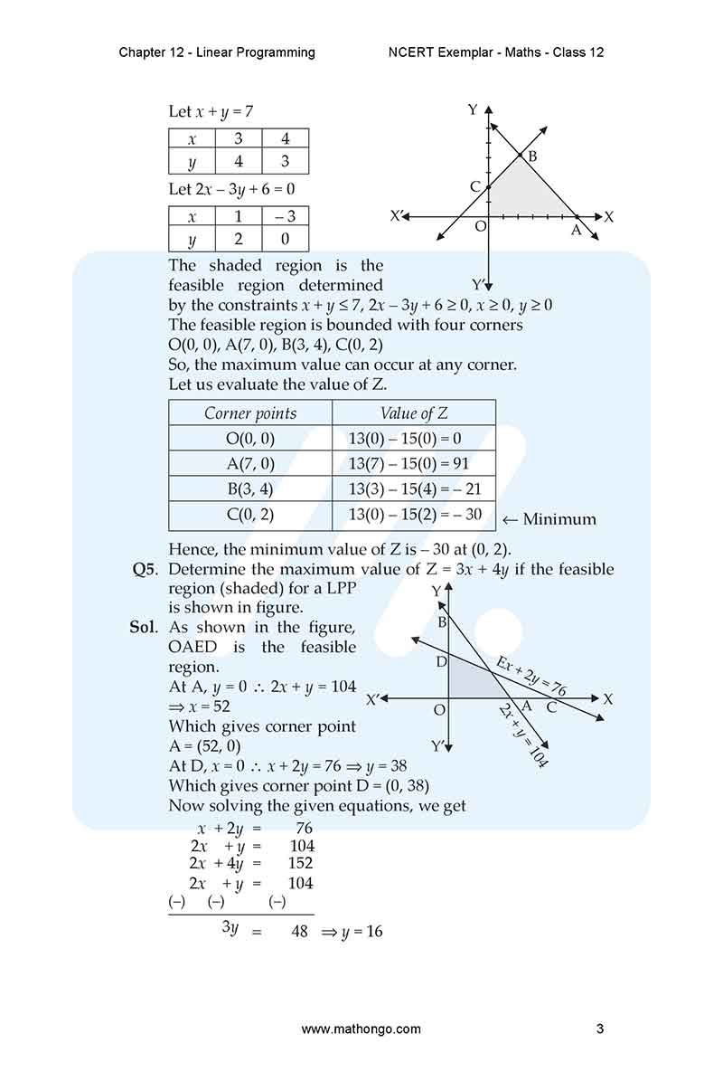 NCERT Exemplar for Class 12 Maths Chapter 12 – MathonGo