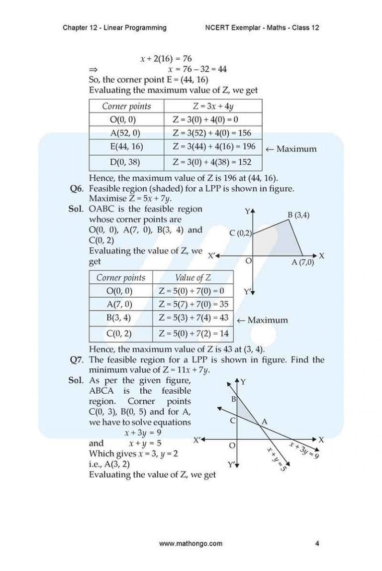 NCERT Exemplar for Class 12 Maths Chapter 12 – MathonGo