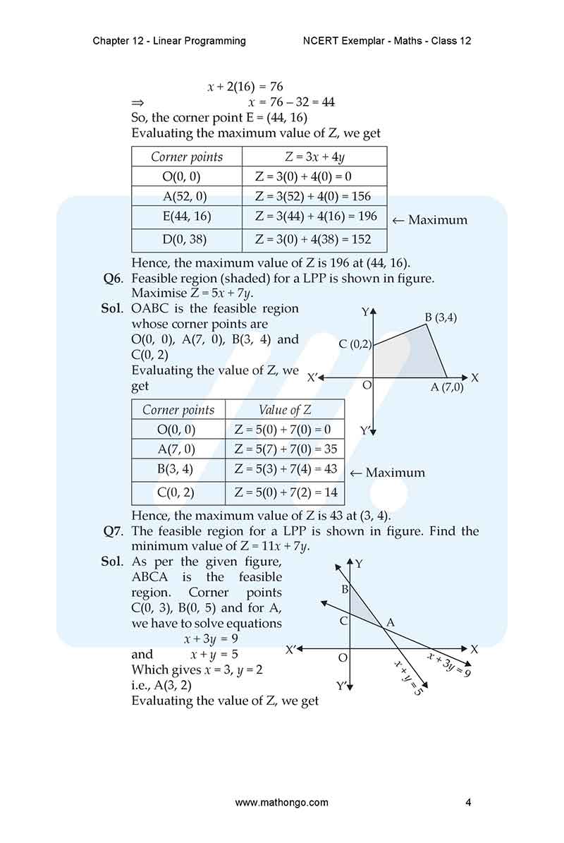 NCERT Exemplar for Class 12 Maths Chapter 12 – MathonGo