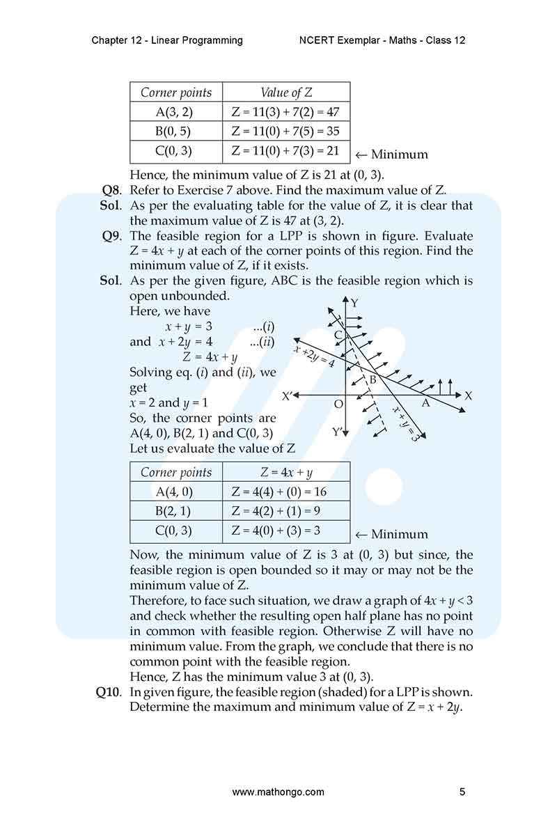 NCERT Exemplar for Class 12 Maths Chapter 12 – MathonGo