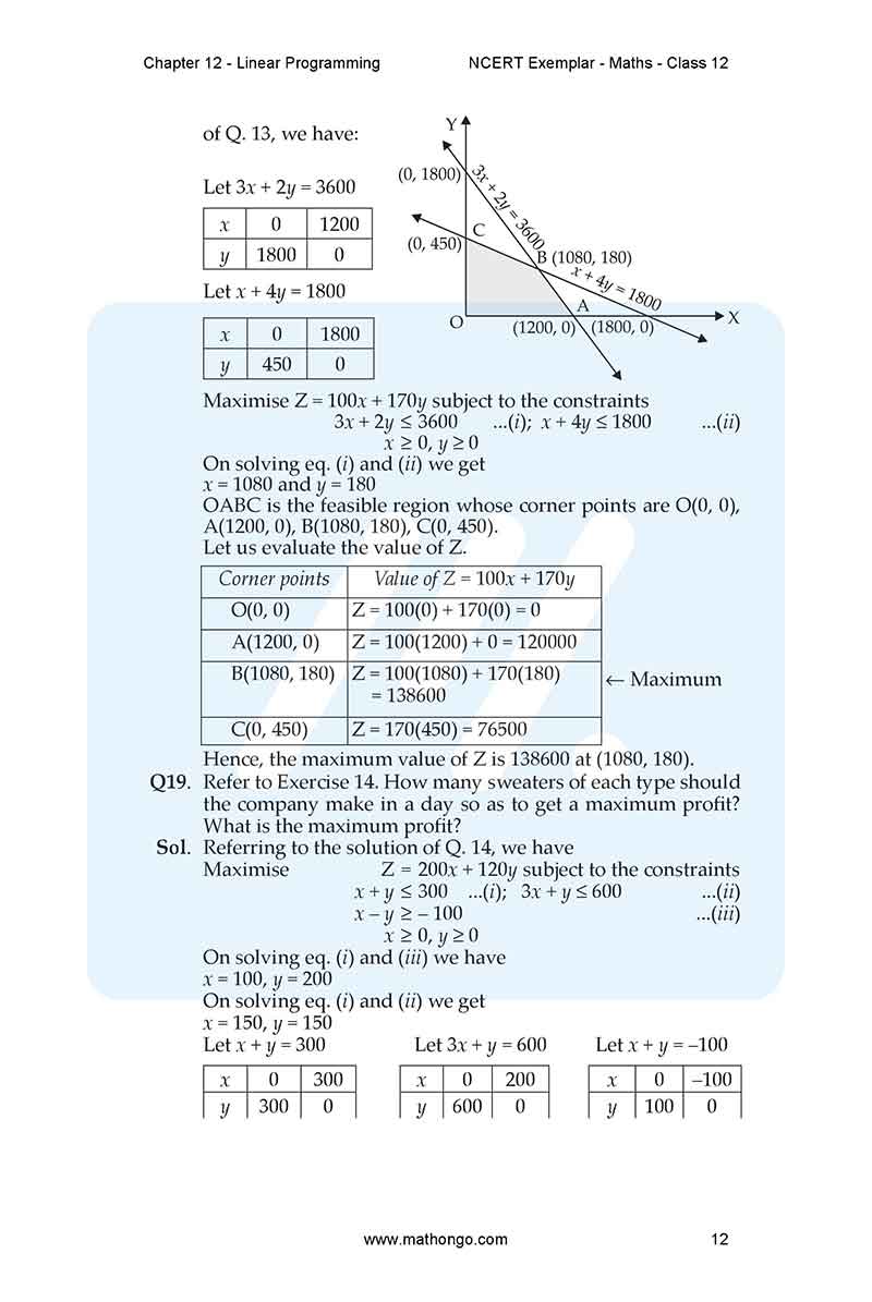 NCERT Exemplar for Class 12 Maths Chapter 12 – MathonGo