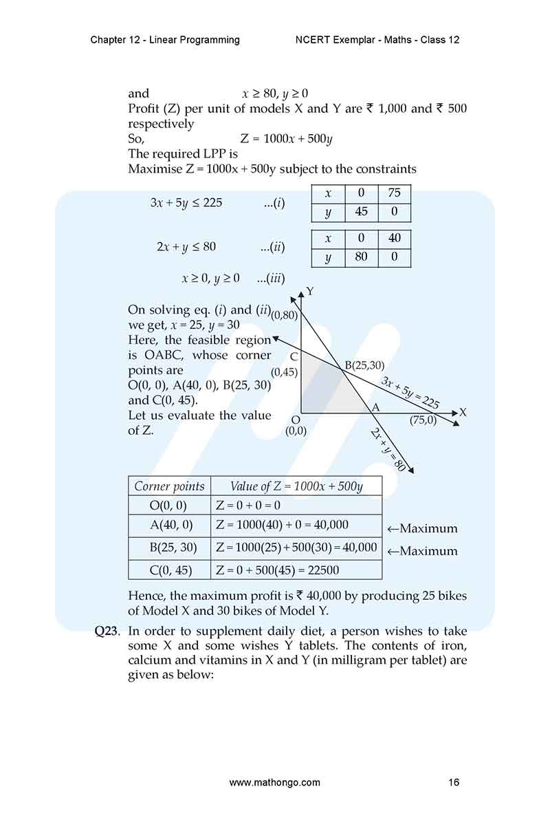 NCERT Exemplar for Class 12 Maths Chapter 12 – MathonGo