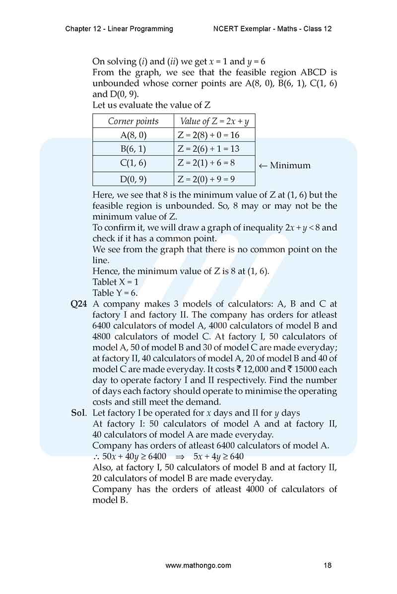 NCERT Exemplar for Class 12 Maths Chapter 12 – MathonGo