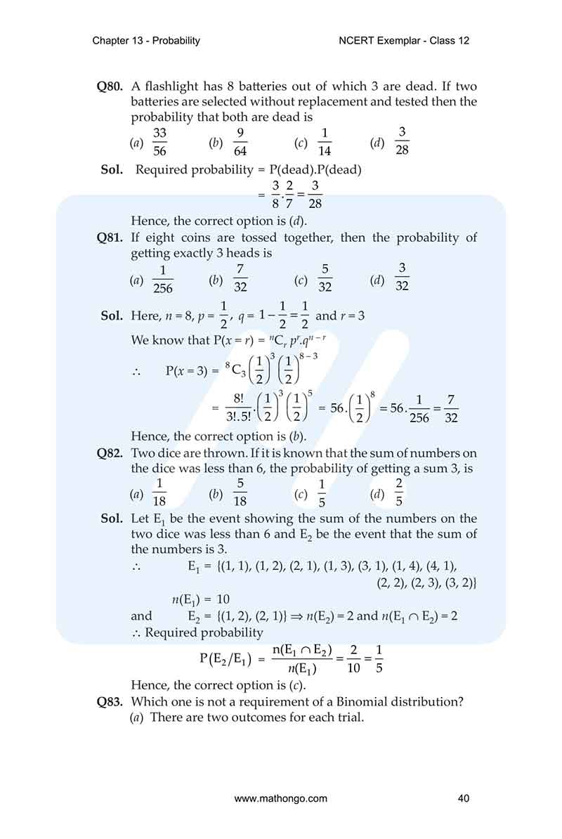 NCERT Exemplar for Class 12 Maths Chapter 13 – MathonGo