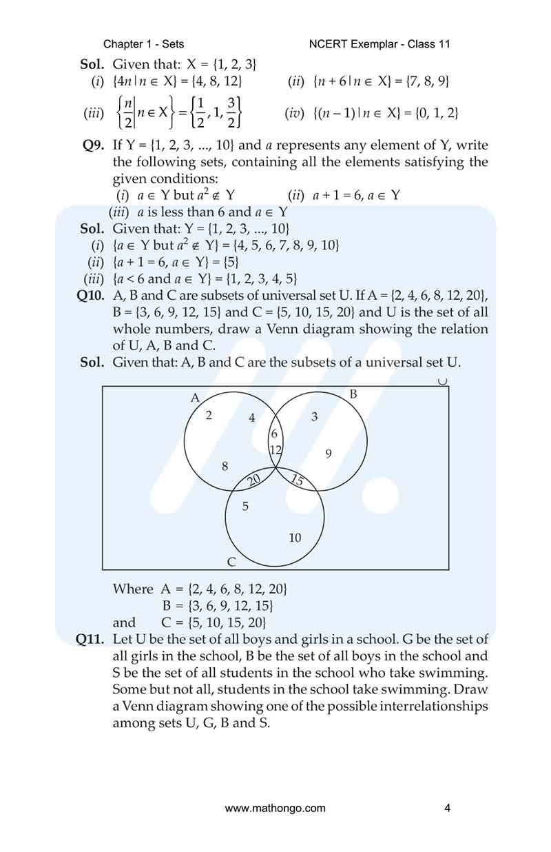 NCERT Exemplar for Class 11 Maths Chapter 1 – MathonGo