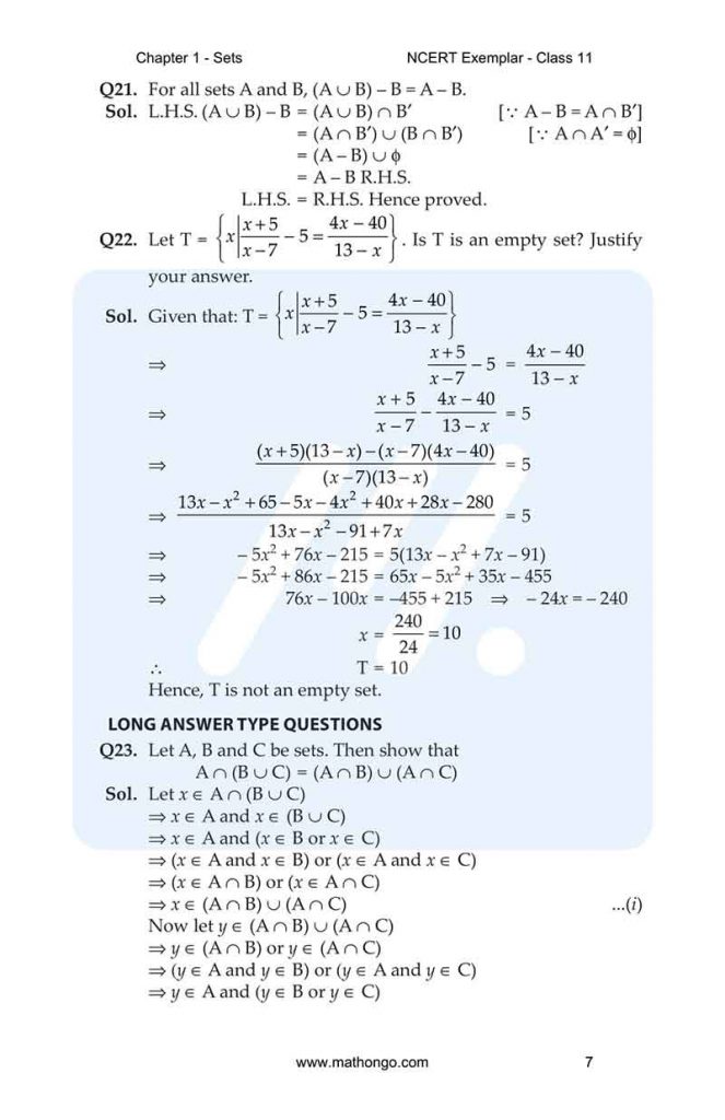 NCERT Exemplar For Class 11 Maths Chapter 1 MathonGo