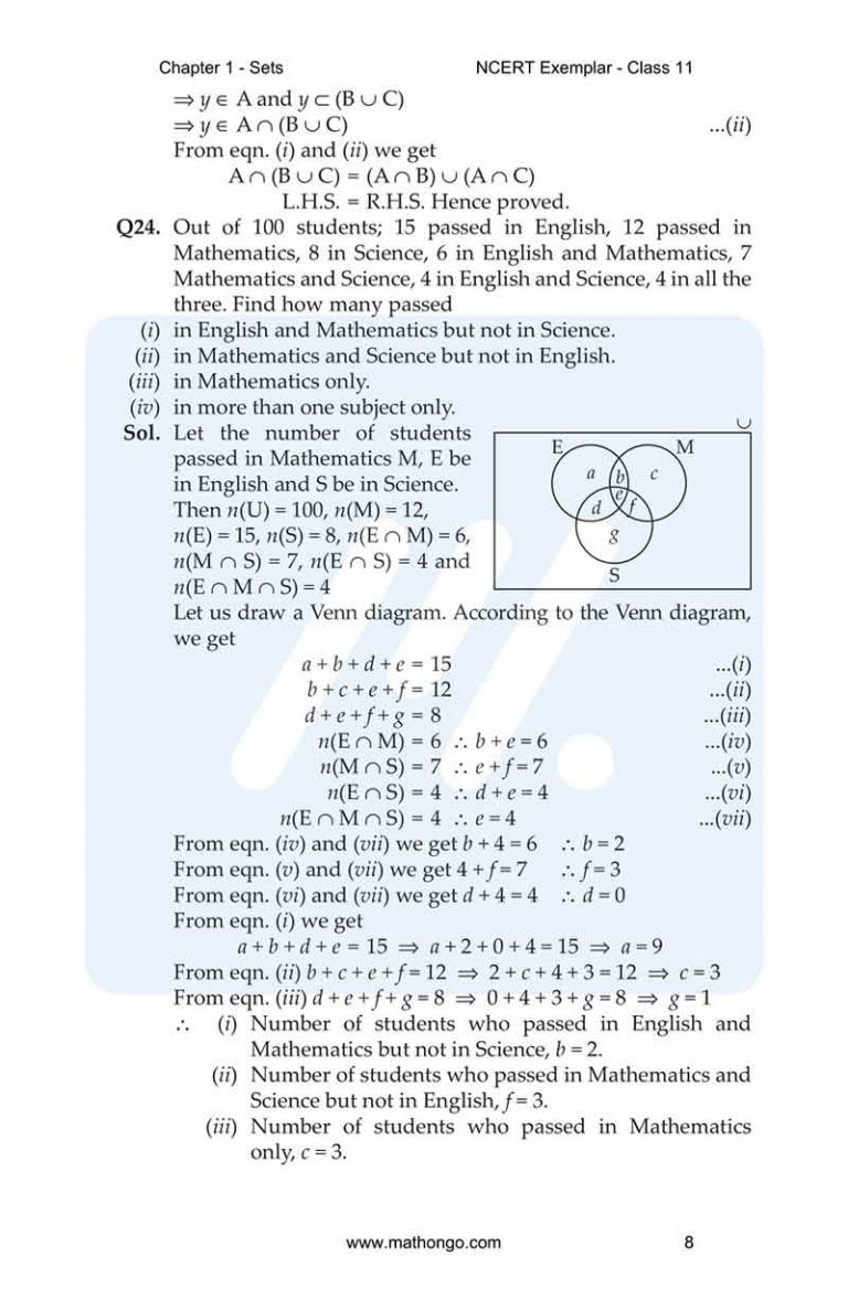 NCERT Exemplar for Class 11 Maths Chapter 1 – MathonGo