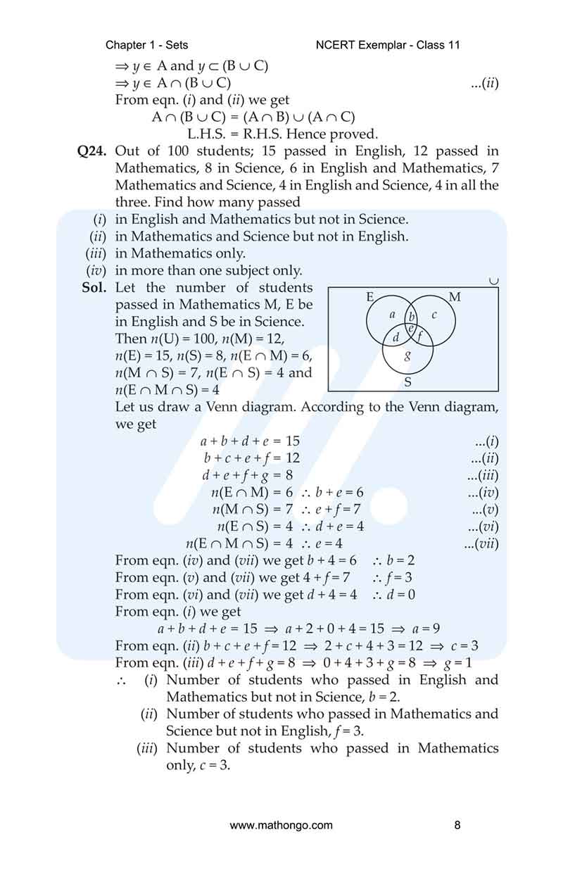 NCERT Exemplar for Class 11 Maths Chapter 1 – MathonGo