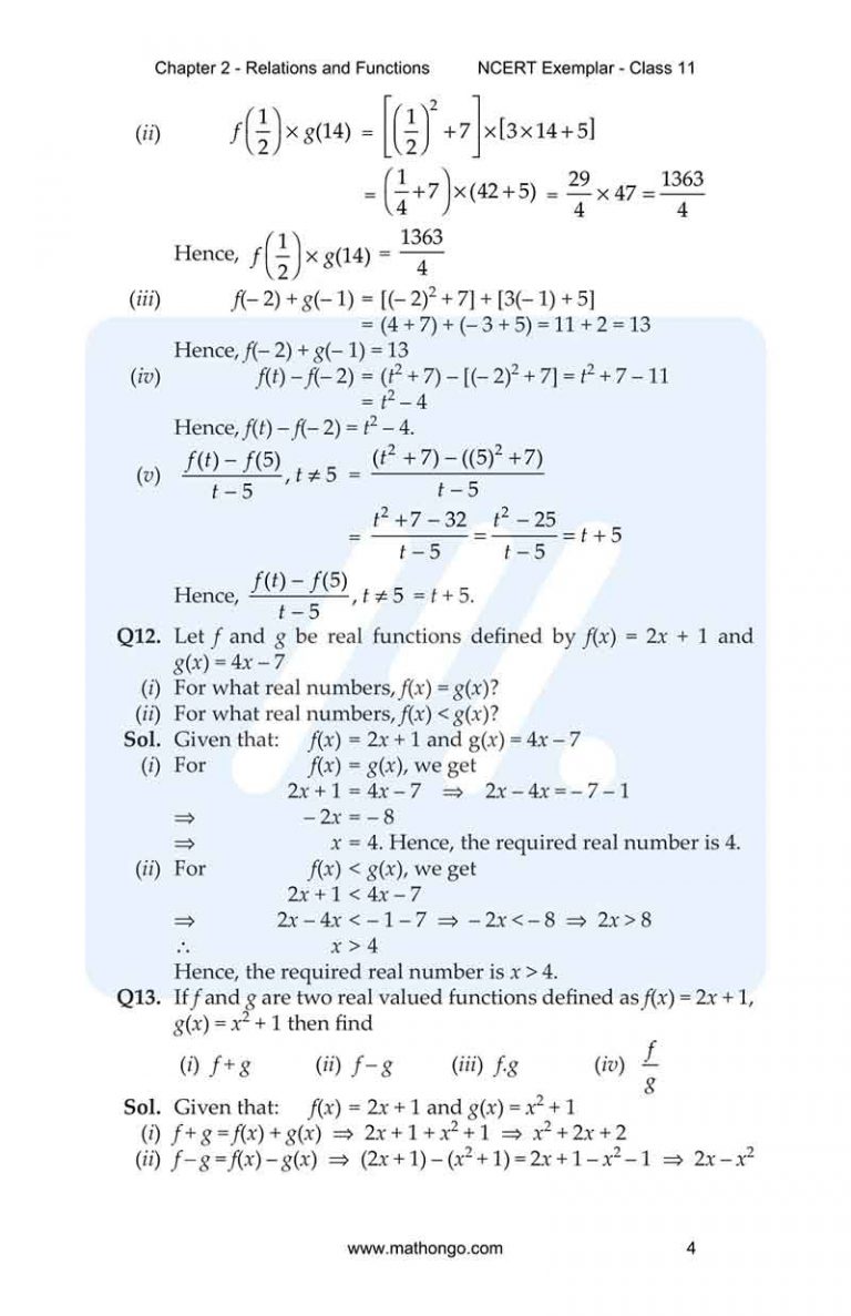 NCERT Exemplar for Class 11 Maths Chapter 2 – MathonGo