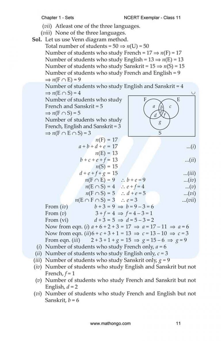 NCERT Exemplar for Class 11 Maths Chapter 1 – MathonGo