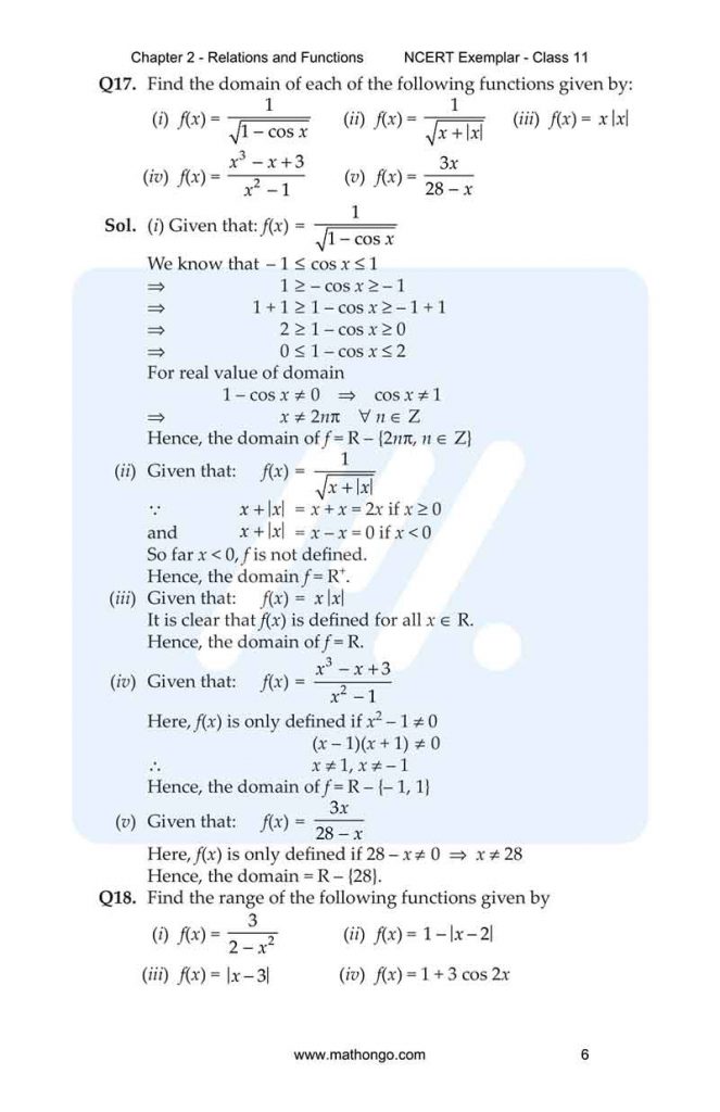NCERT Exemplar For Class 11 Maths Chapter 2 MathonGo