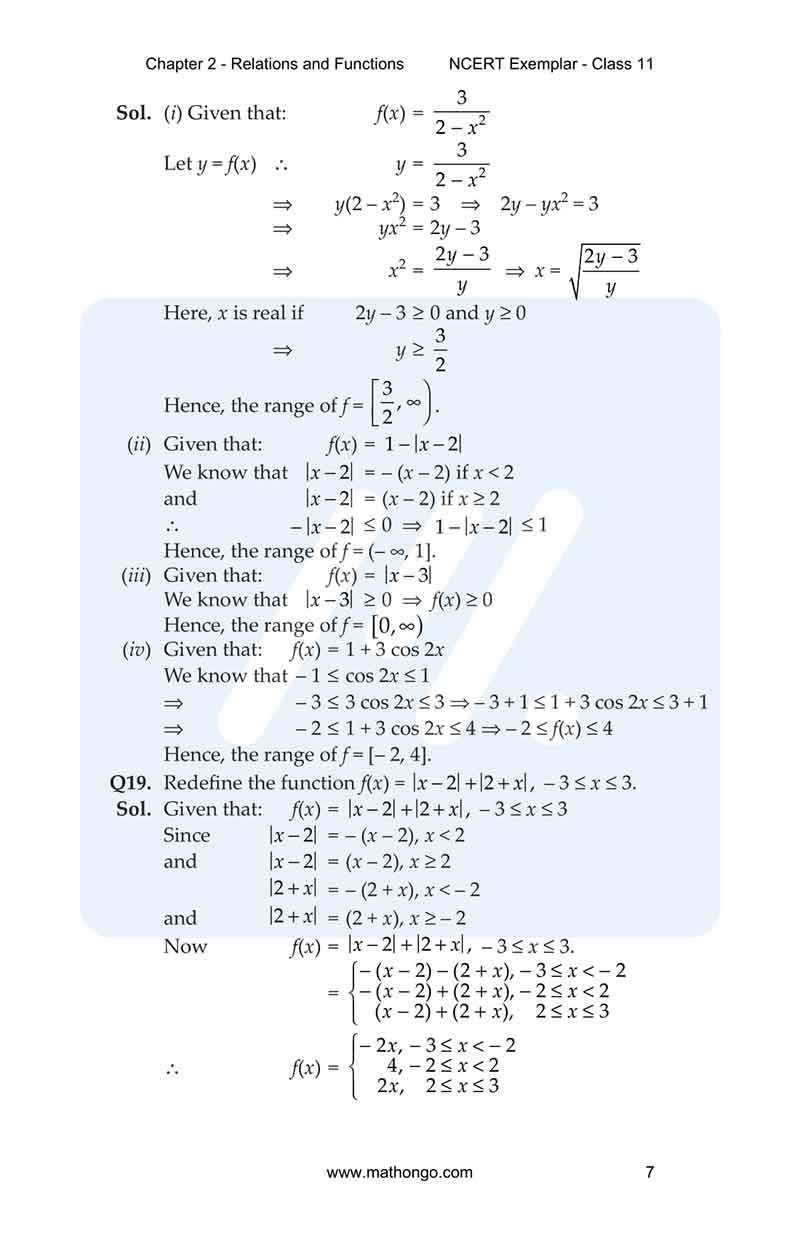 NCERT Exemplar for Class 11 Maths Chapter 2 – MathonGo