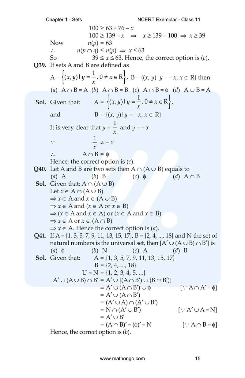 NCERT Exemplar For Class 11 Maths Chapter 1 MathonGo