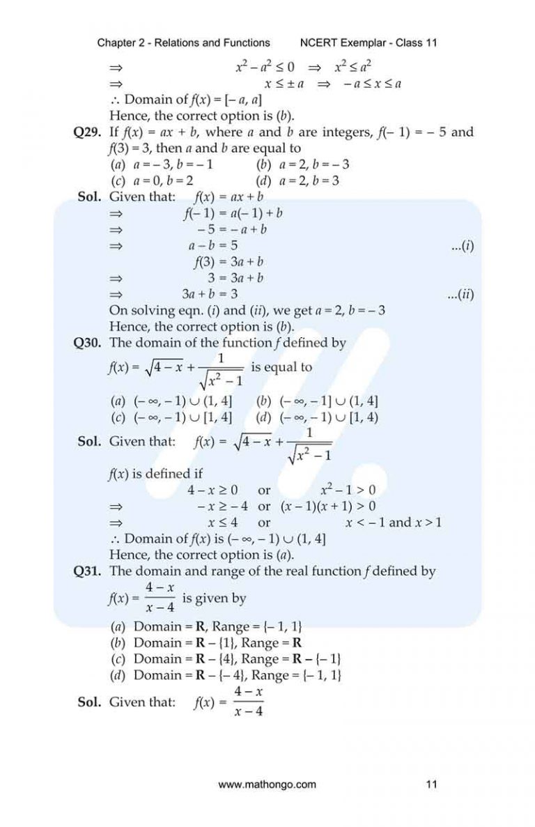 NCERT Exemplar For Class 11 Maths Chapter 2 MathonGo NCERT Exemplar For Class 11 Maths Chapter 2 MathonGo