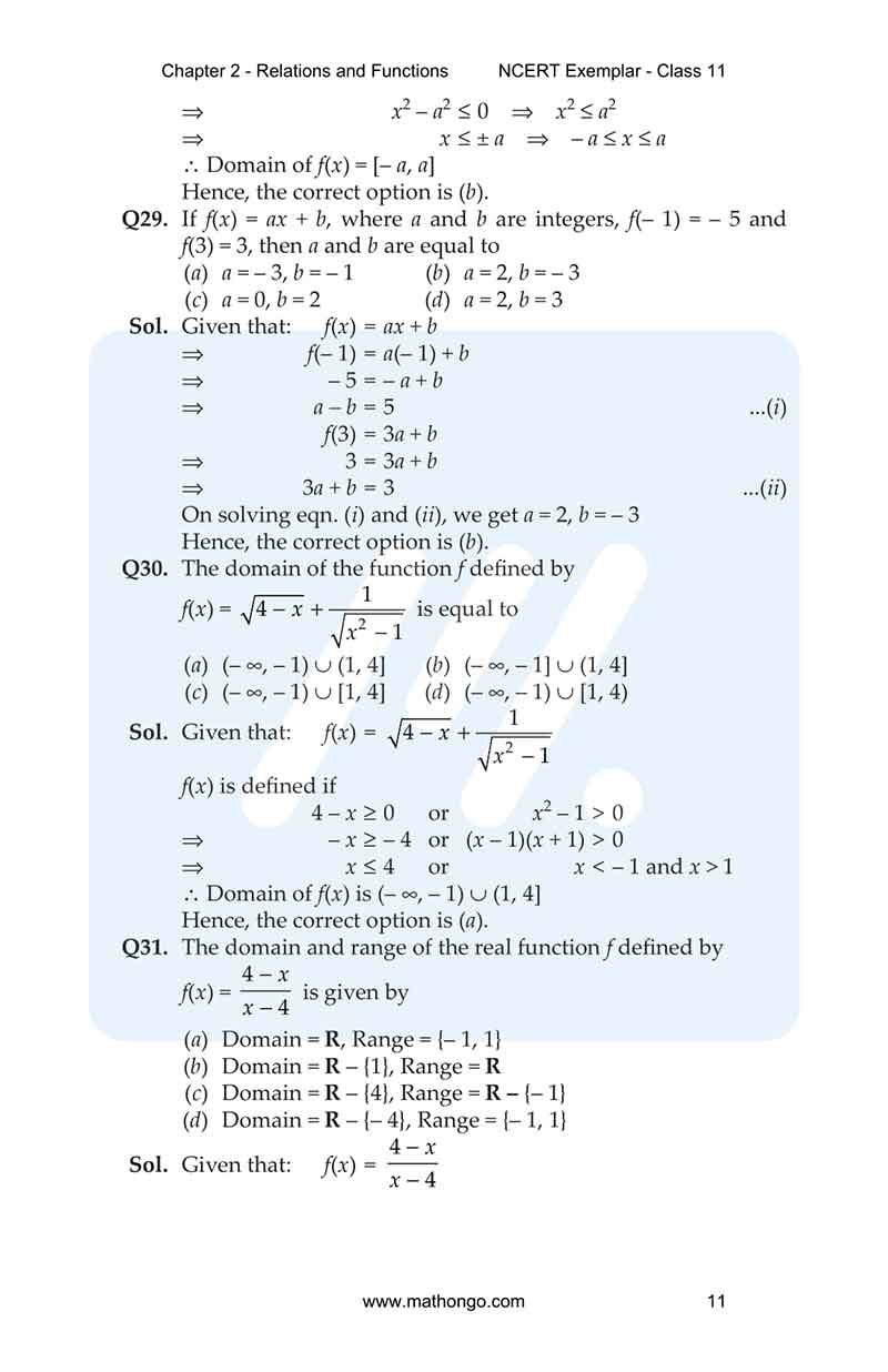 NCERT Exemplar for Class 11 Maths Chapter 2 – MathonGo