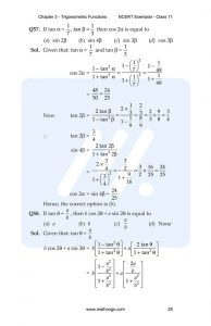NCERT Exemplar for Class 11 Maths Chapter 3 – MathonGo