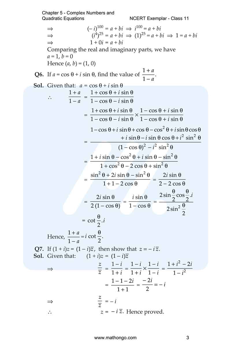 NCERT Exemplar for Class 11 Maths Chapter 5 – MathonGo