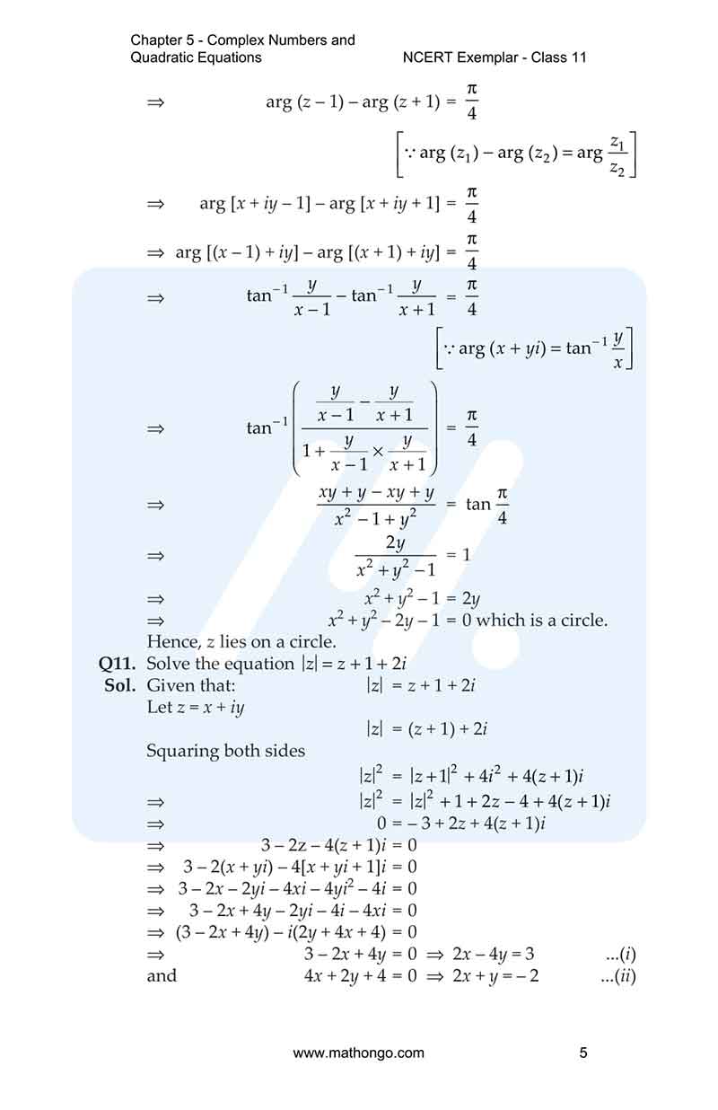 NCERT Exemplar for Class 11 Maths Chapter 5 – MathonGo
