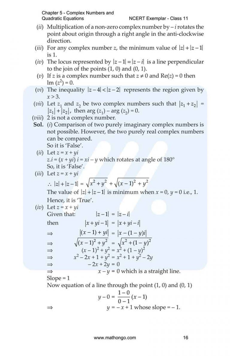 NCERT Exemplar for Class 11 Maths Chapter 5 – MathonGo