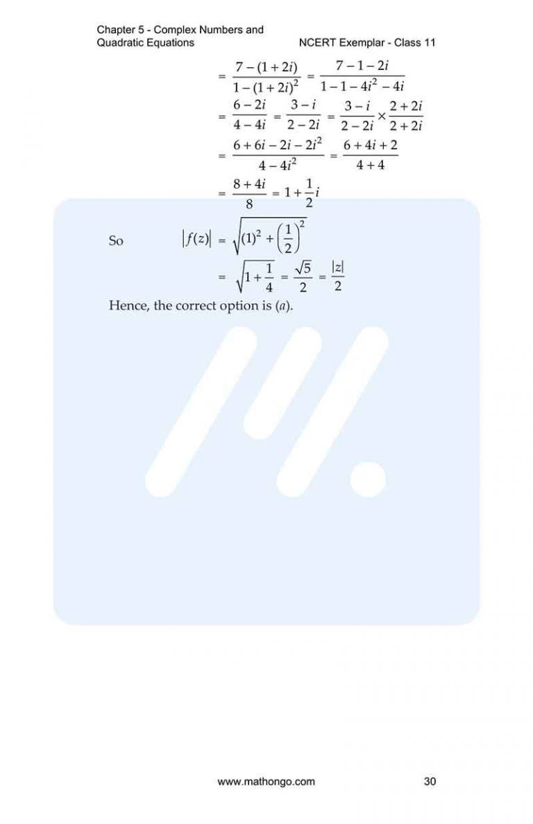 NCERT Exemplar for Class 11 Maths Chapter 5 – MathonGo