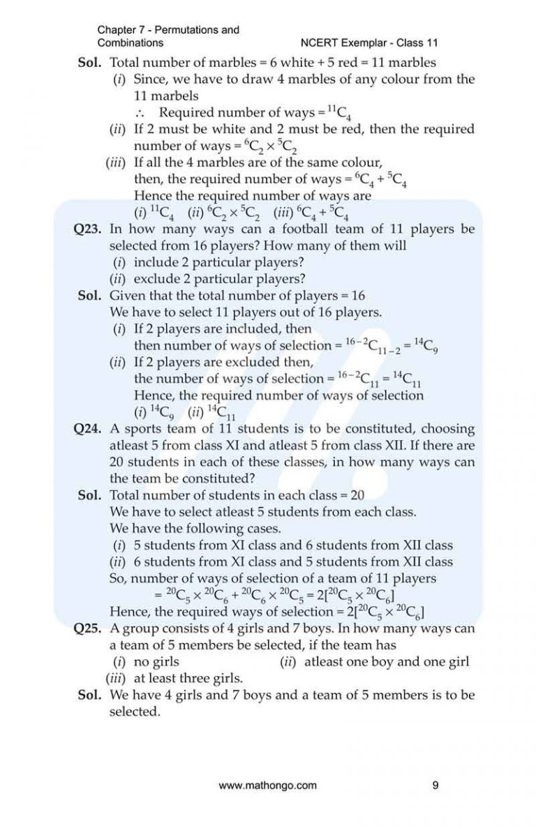 NCERT Exemplar for Class 11 Maths Chapter 7 – MathonGo