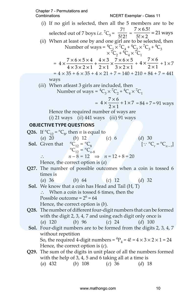 NCERT Exemplar for Class 11 Maths Chapter 7 – MathonGo