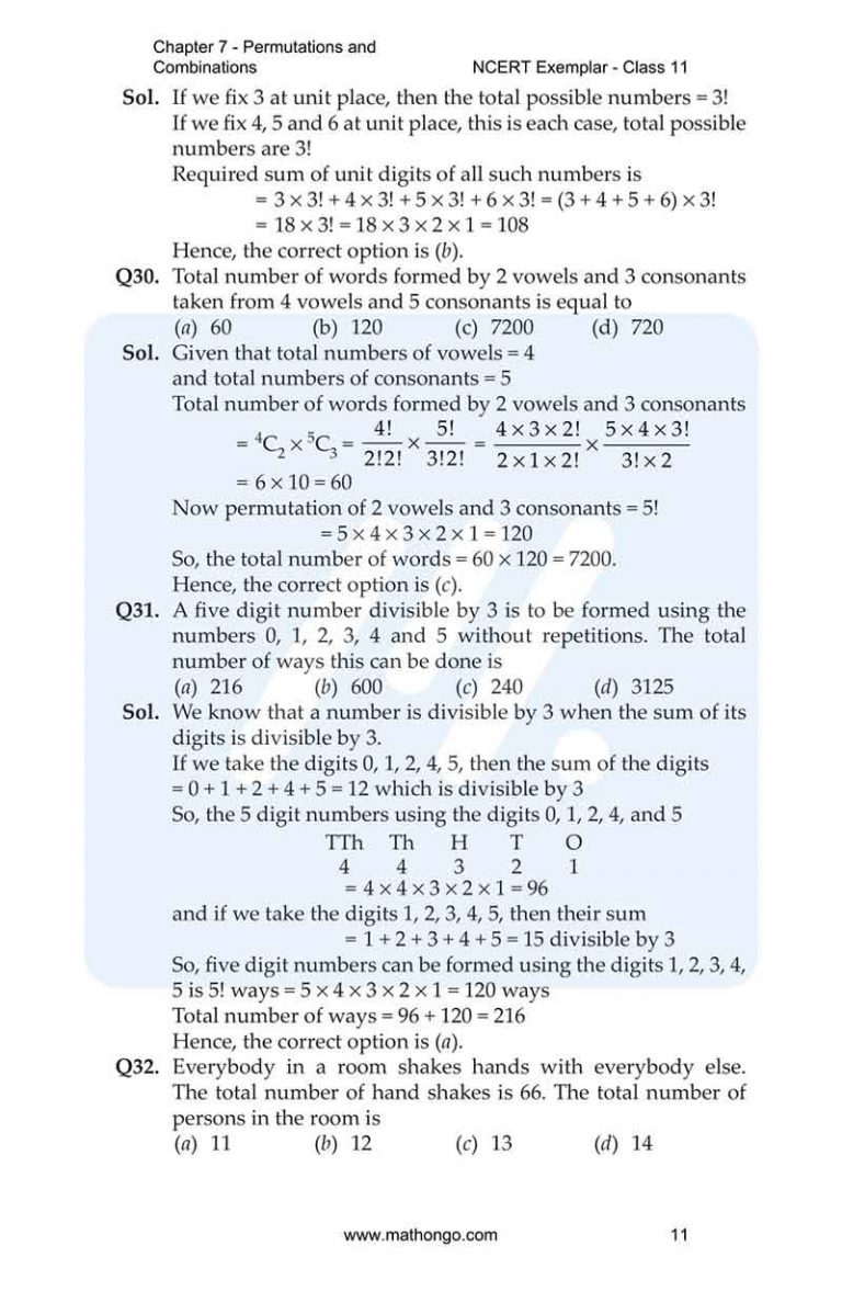NCERT Exemplar for Class 11 Maths Chapter 7 – MathonGo