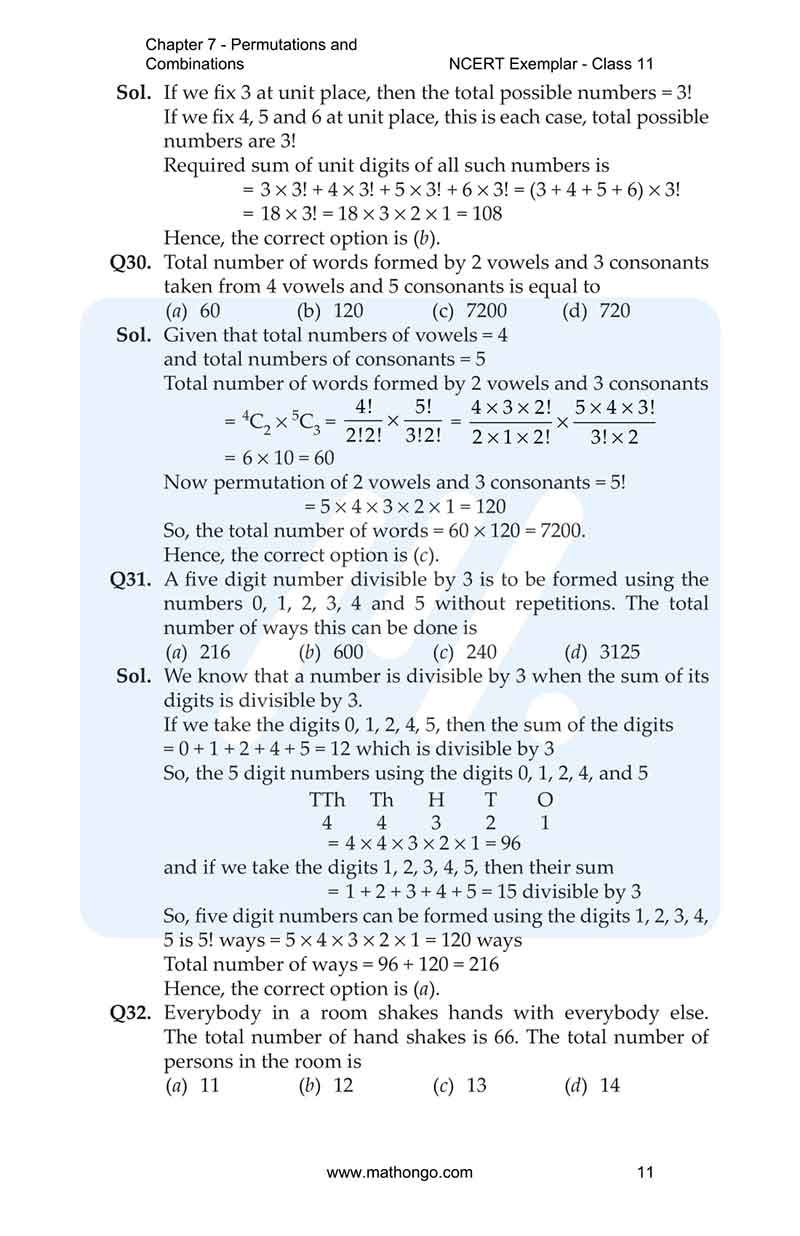NCERT Exemplar for Class 11 Maths Chapter 7 – MathonGo