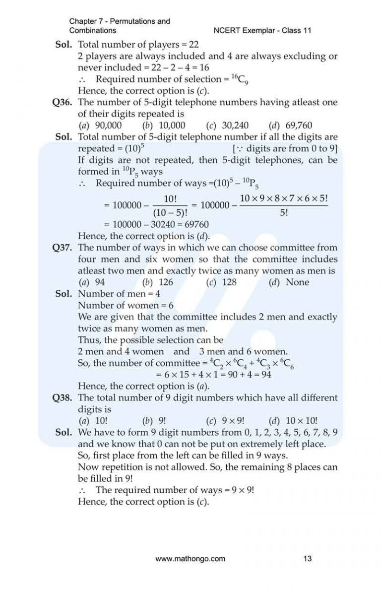 NCERT Exemplar for Class 11 Maths Chapter 7 – MathonGo