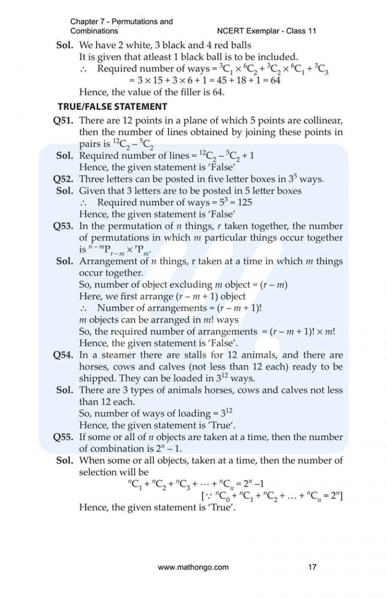 NCERT Exemplar for Class 11 Maths Chapter 7 – MathonGo