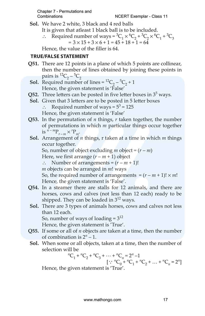 NCERT Exemplar for Class 11 Maths Chapter 7 – MathonGo