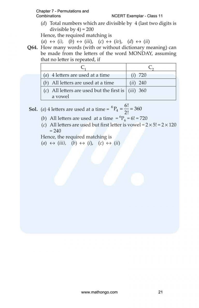 NCERT Exemplar for Class 11 Maths Chapter 7 – MathonGo