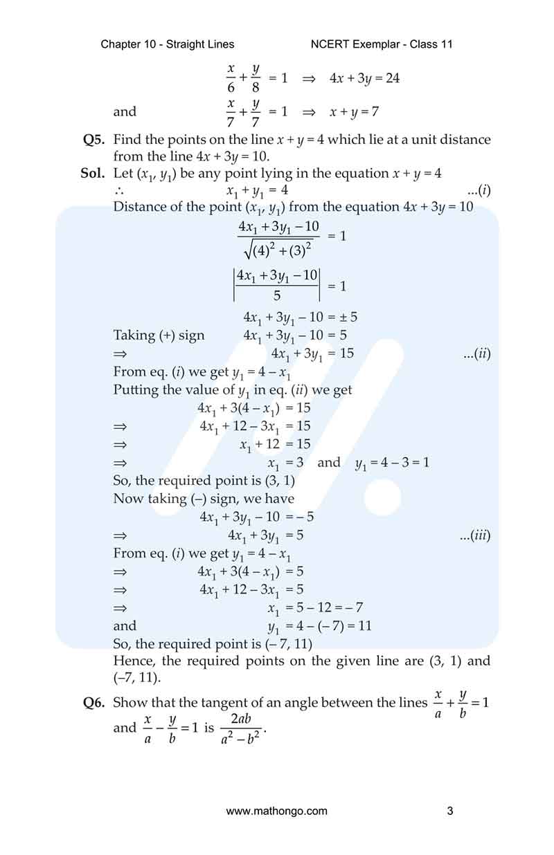NCERT Exemplar for Class 11 Maths Chapter 10 – MathonGo
